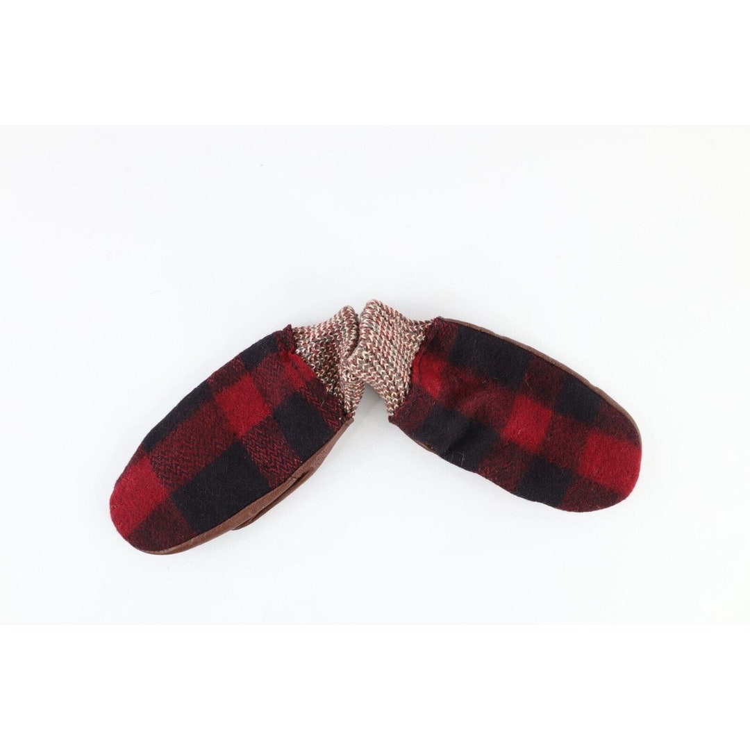 40s 50s Boys Size 8 Wool Leather Winter Snow Mittens Gloves Buffalo ...