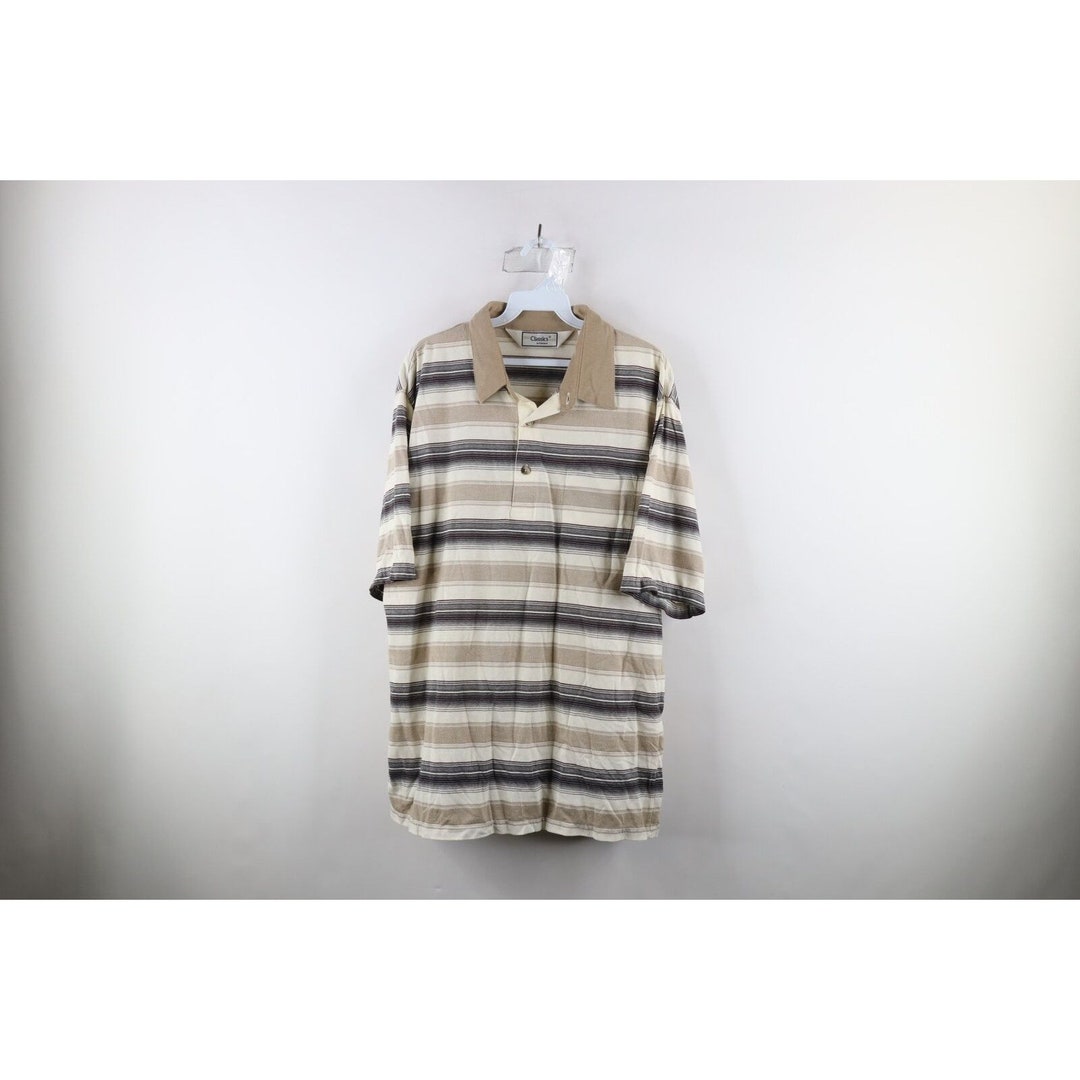90s Streetwear Mens XL Striped Color Block Collared Polo Shirt Mafia ...