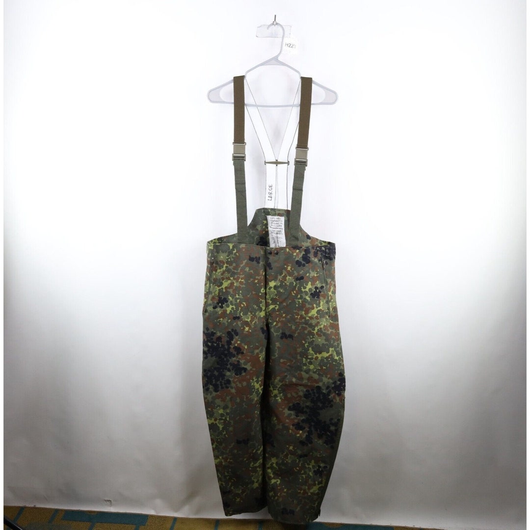 90s Mens Large Waterproof Goretex German Military Camouflage Overalls ...