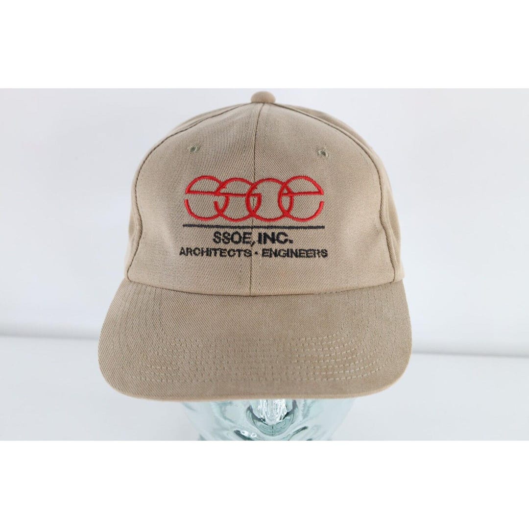 90s Spell Out SSOE Inc Architects Engineers Strapback Hat Cap Brown ...