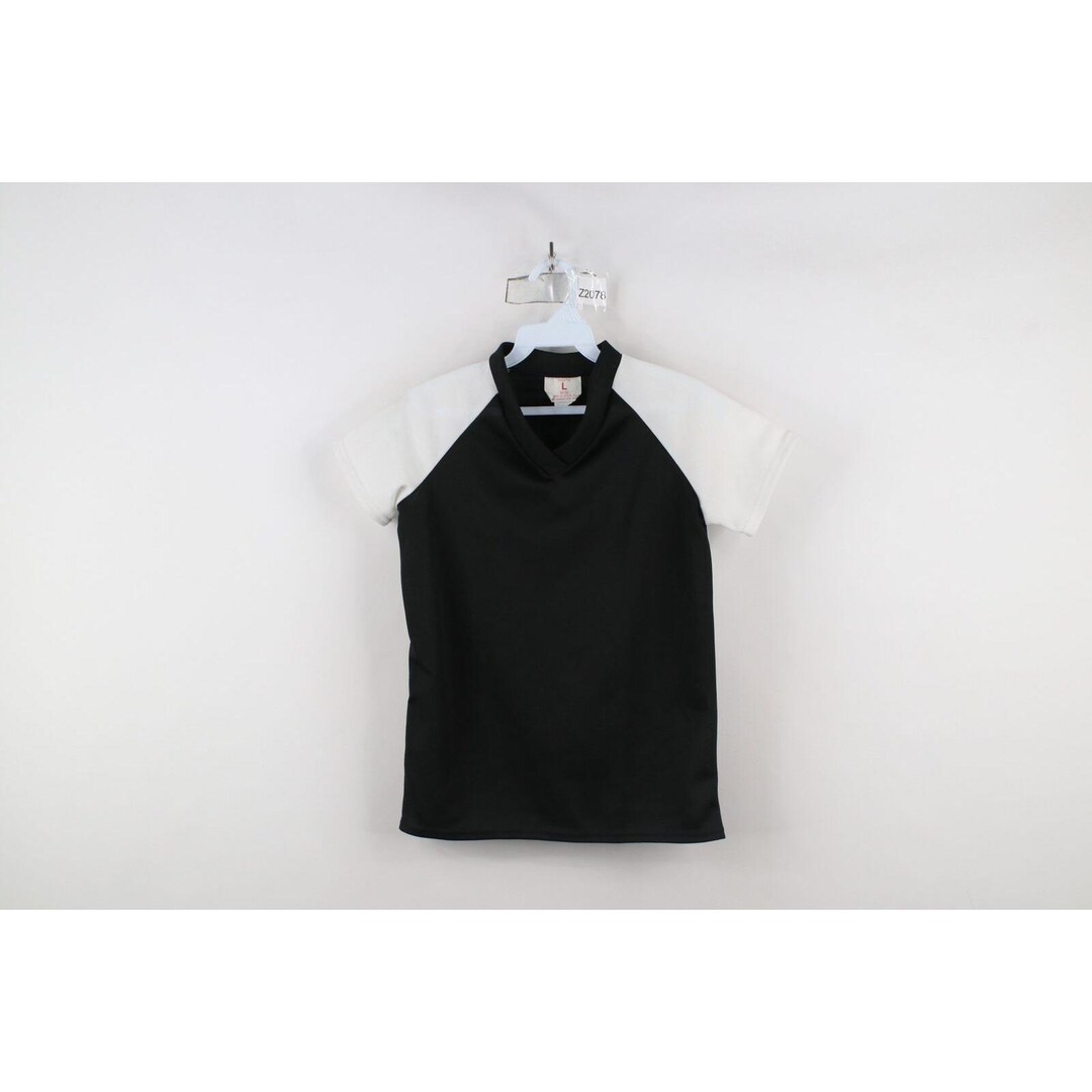 70s Boys Large Color Block Short Sleeve Knit Soccer Futbol Jersey Shirt ...