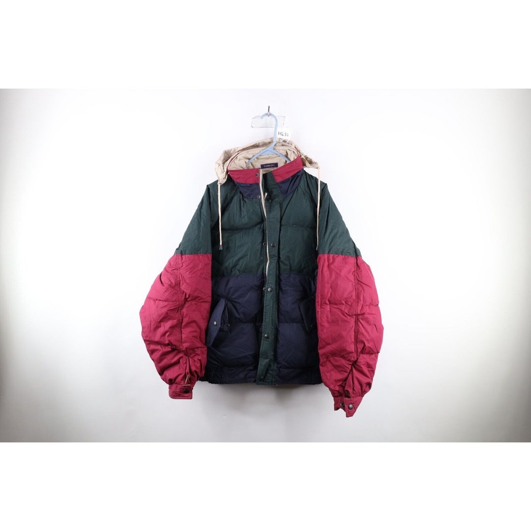 90s Streetwear Mens Medium Striped Reversible Down Insulated Puffer ...