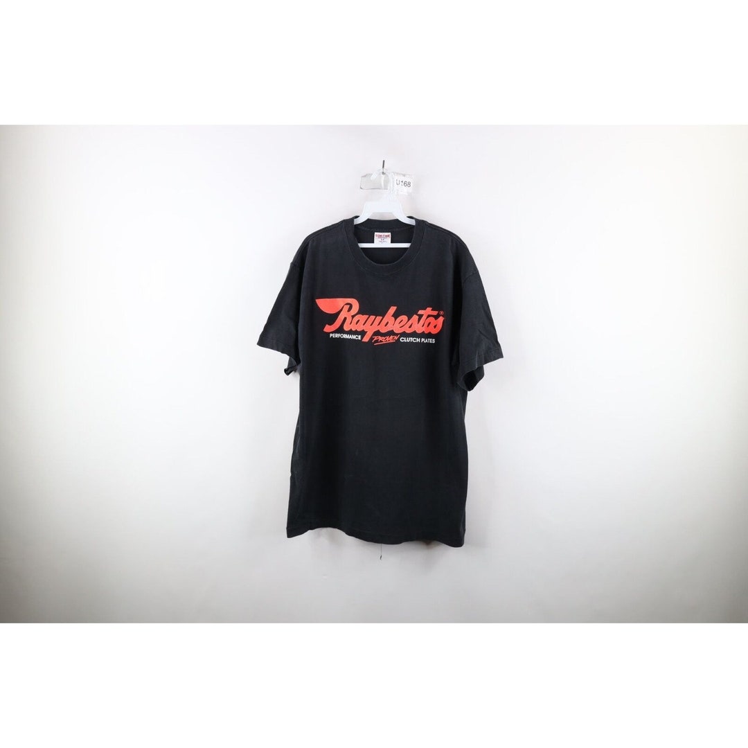 90s Mens Size XL Faded Spell Out Raybestos Brake Pads T-shirt Black USA ...
