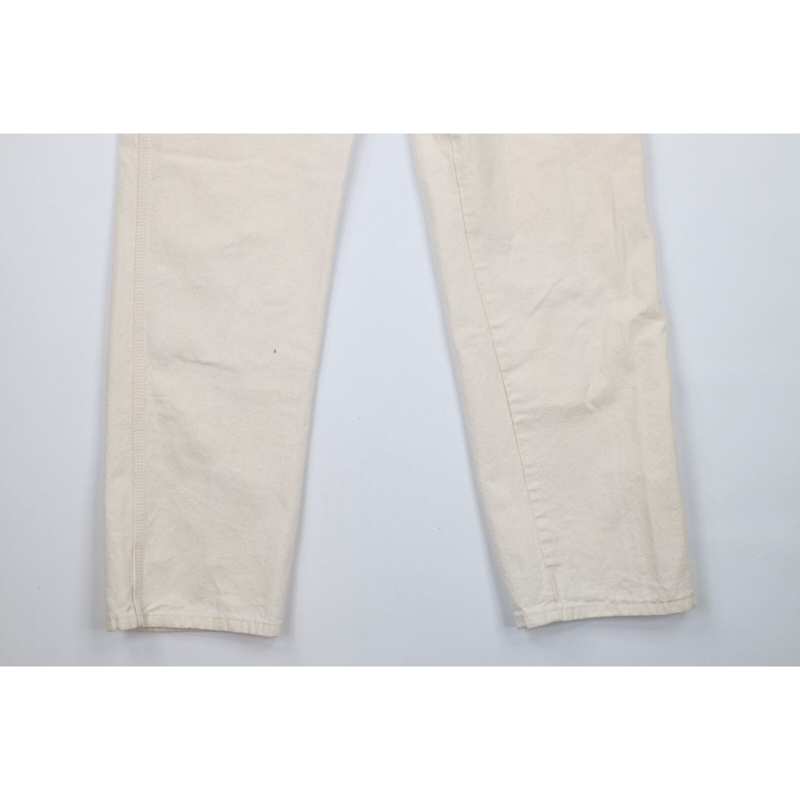 90s Dickies Mens 34x34 Spell Out Wide Leg Dungaree Painter Pants Cream ...