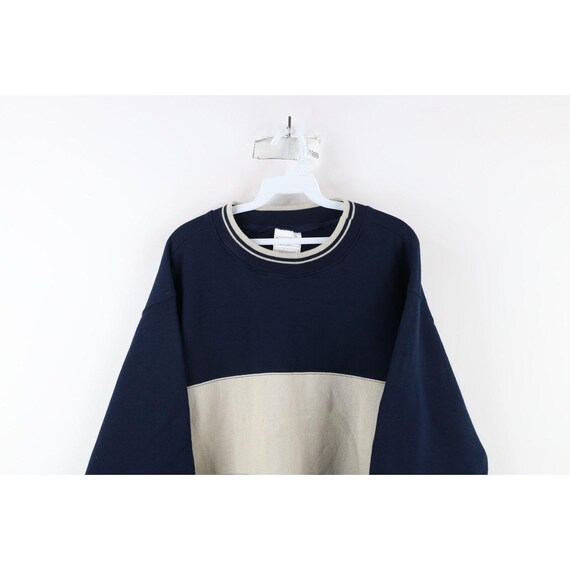 90s Streetwear Mens Large Faded Blank Color Block Cre… - Gem