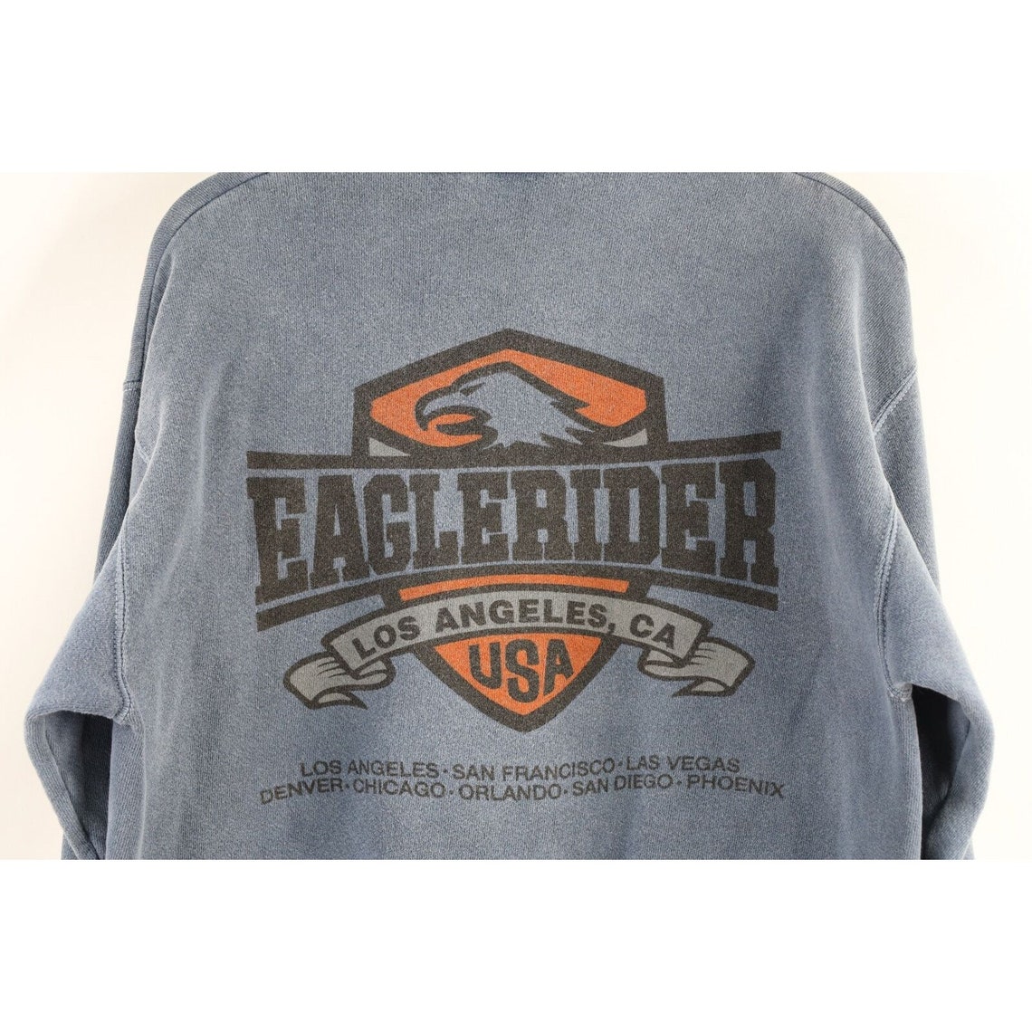 90s Mens M Faded Eaglerider Los Angeles Motorcycle Half Zip - Etsy