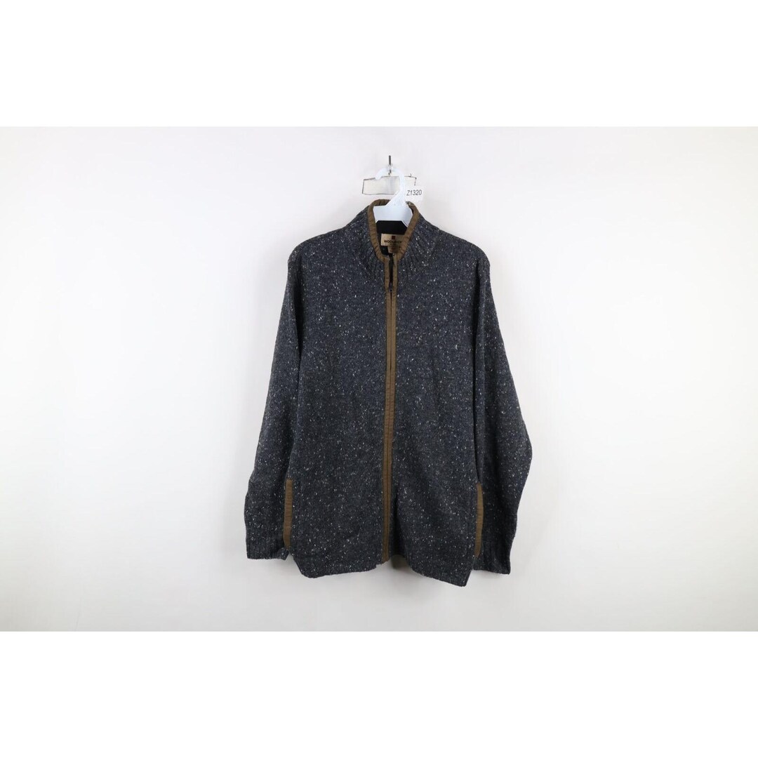 90s Woolrich Mens Medium Atomic Fleck Wool Blend Knit Full Zip Sweater ...
