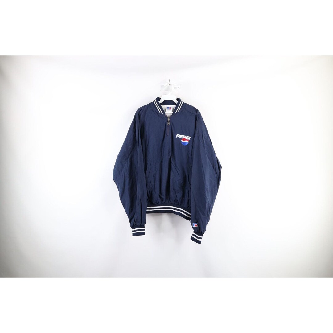 90s Russell Athletic Mens Large Spell Out Pepsi Co Half Zip Pullover ...