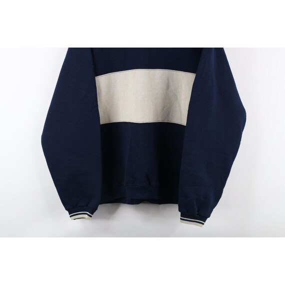 90s Streetwear Mens Large Faded Blank Color Block Cre… - Gem