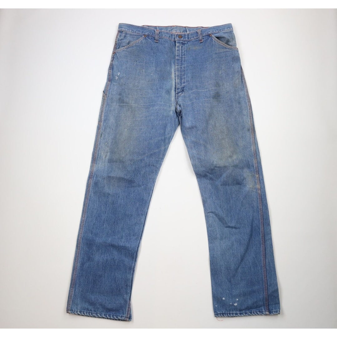 70s Big Mac Mens 40x34 Distressed Wide Leg Bell Bottoms Denim Jeans USA ...