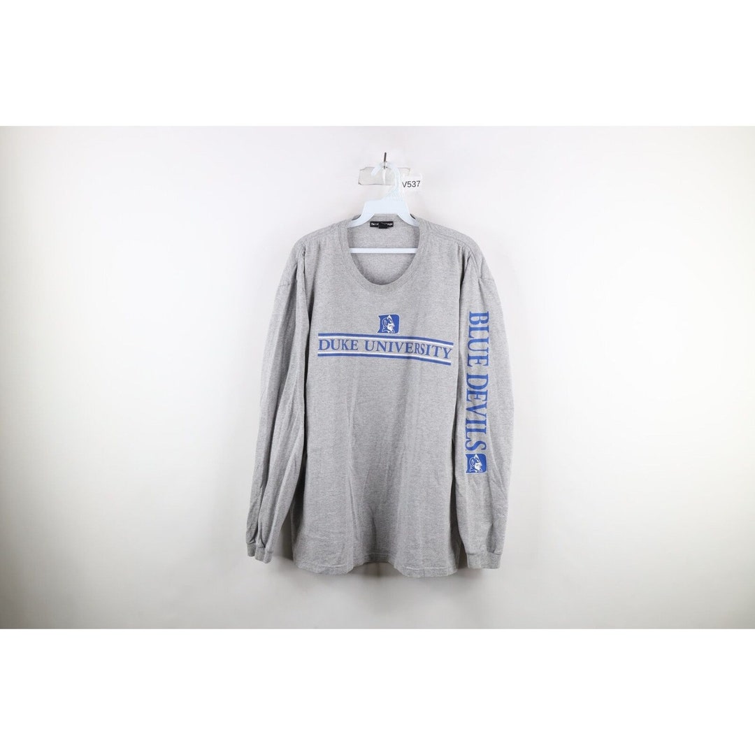 90s Mens Size XL Spell Out Duke University Long Sleeve T-shirt Gray USA ...
