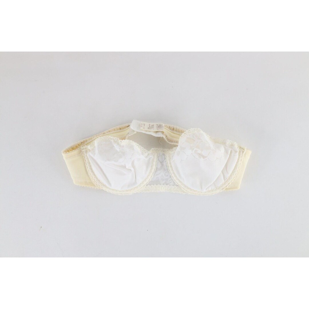 70s Union Made Flower Floral Lace Underwire Clasp Back Bra Cream USA ...