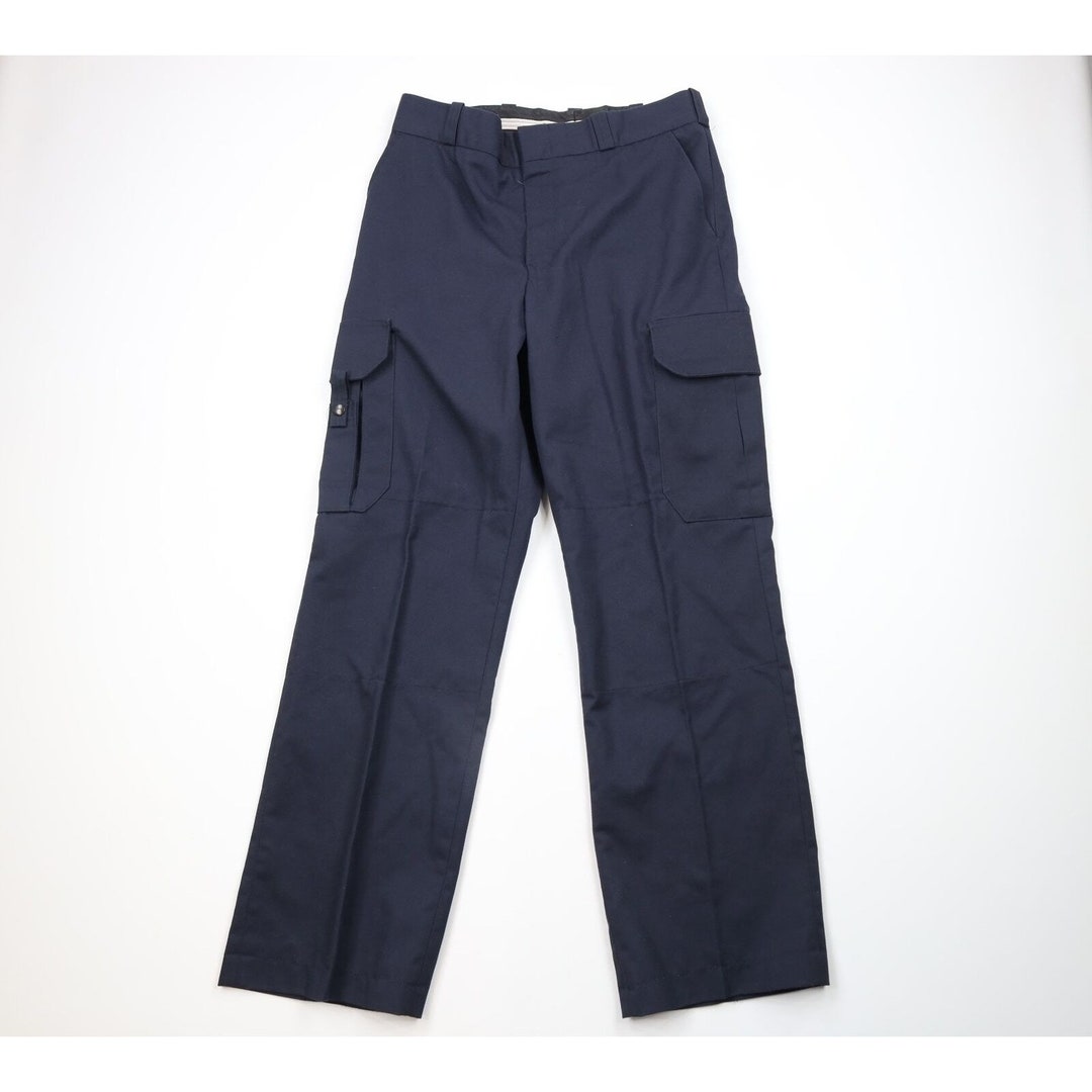 90s Streetwear Mens 34x33 Tactical Uniform Wide Leg Cargo Pants Blue ...
