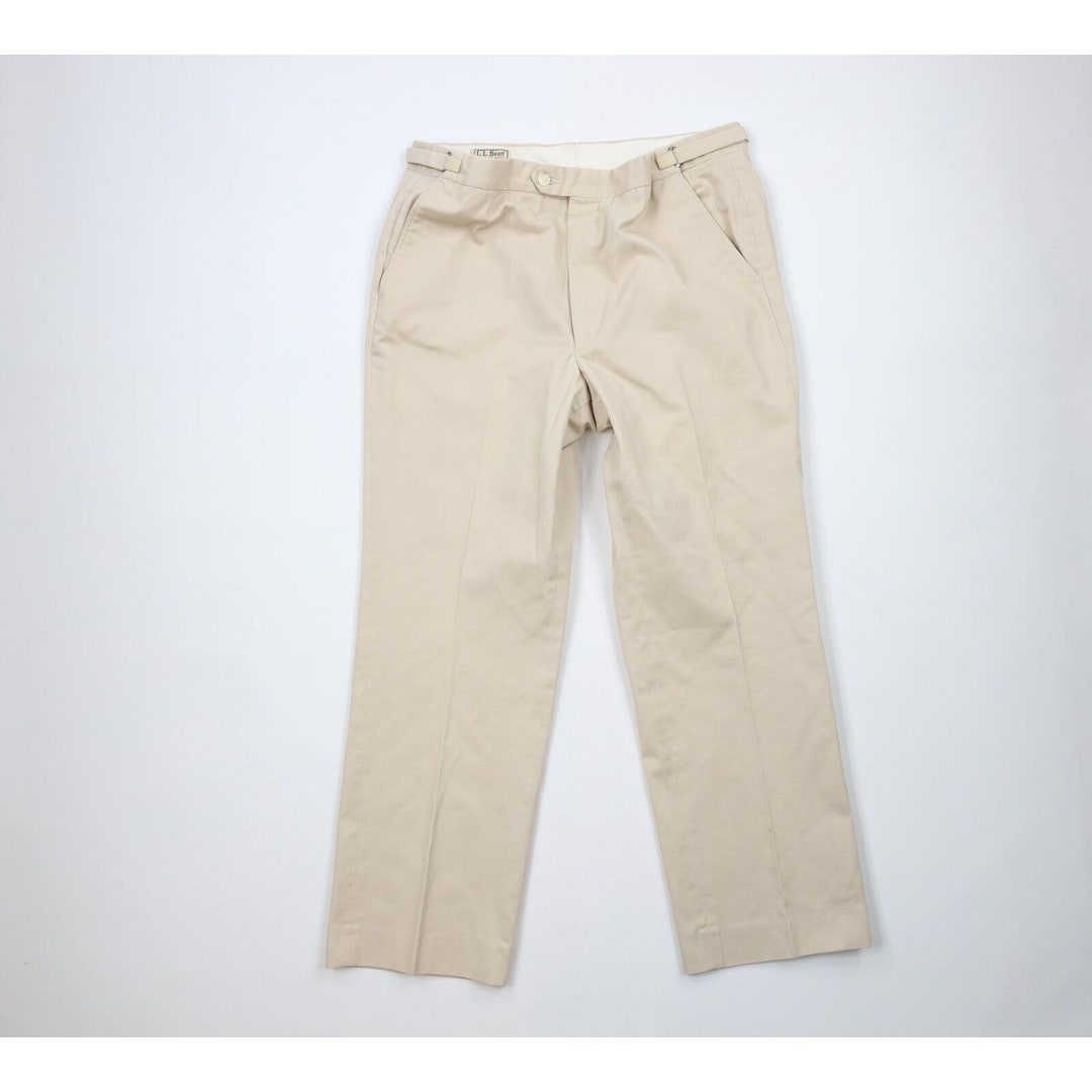 70s LL Bean Mens 38x29 Distressed Side Buckle Wide Leg Chino Pants USA ...