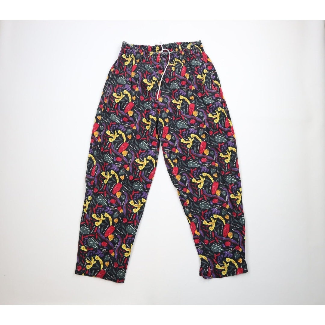 90s Streetwear Mens Medium Faded All Over Print Chili Peppers Pants ...