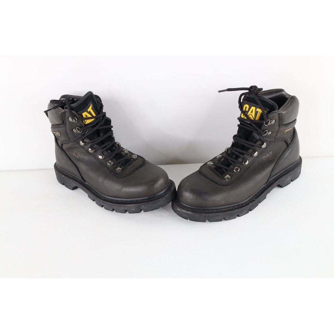 90s Cat Caterpillar Men 8M Distressed Goretex Leather Waterproof Work ...