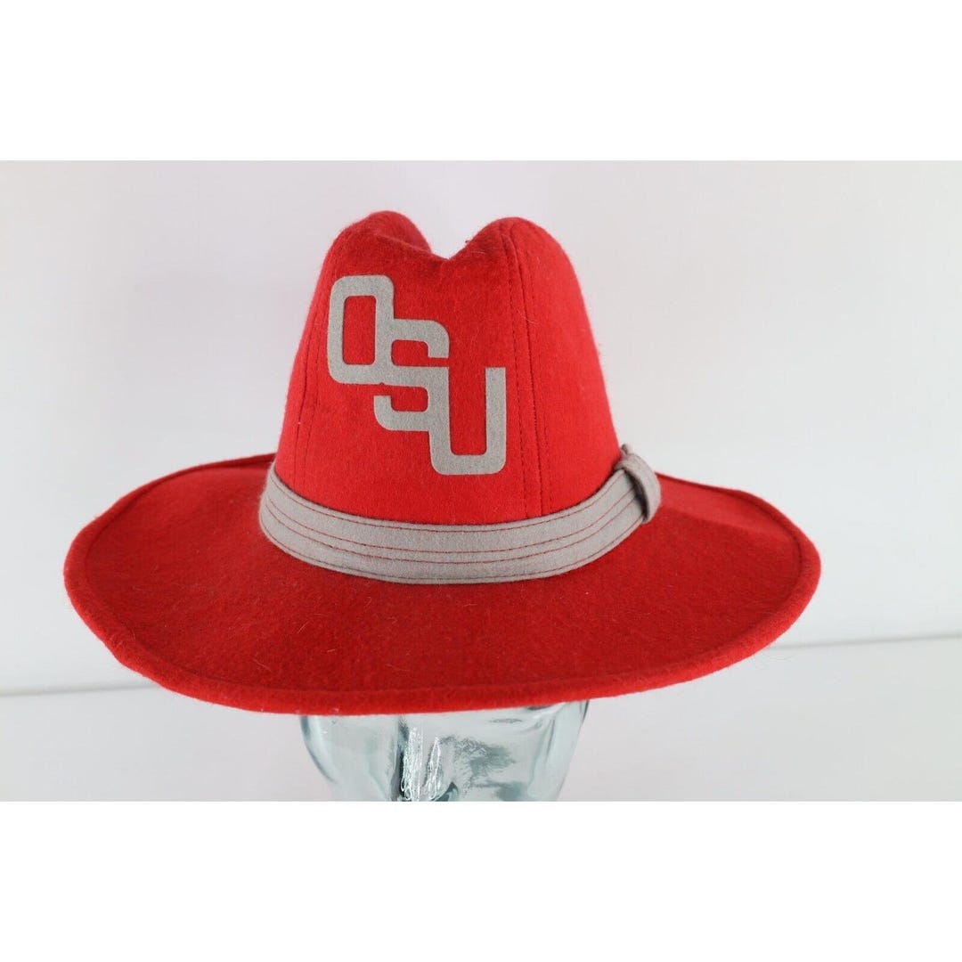70s Streetwear Wool Felt Ohio State University Cowboy Hat Red USA 7 7 1 ...