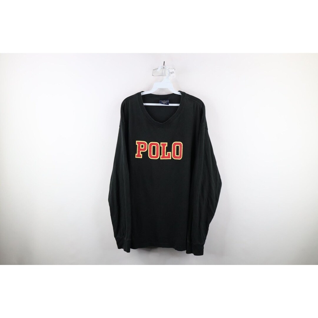 90s Polo Sport Ralph Lauren Mens XL Faded Spell Out Long Sleeve T-shirt, Vintage Polo Sport Long ...