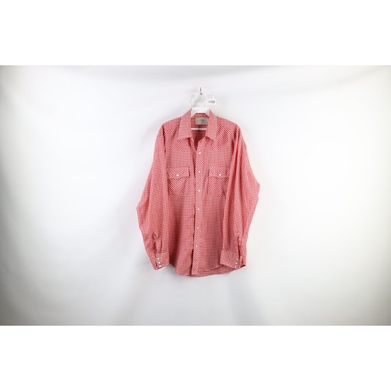 70s Rockabilly Mens Large Western Rodeo Snap Button S… - Gem