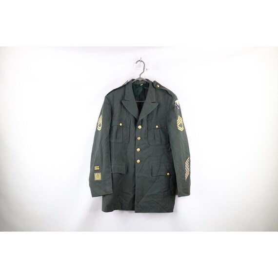 50s 1957 Korean War Mens 42 XL Wool Serge Green Army … - Gem