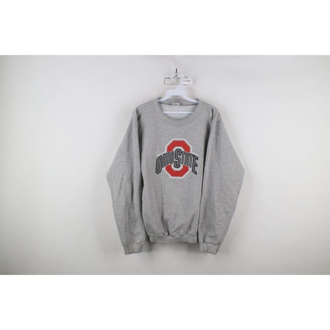 90s Mens Small Distressed Spell Out Ohio State University Sweatshirt ...