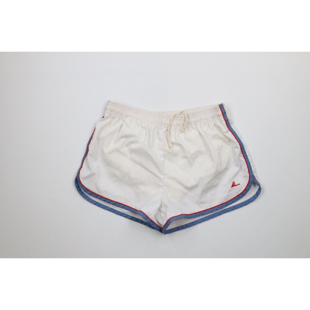 50s 60s Catalina Mens 38 Striped Lined Running Short Shorts White USA ...