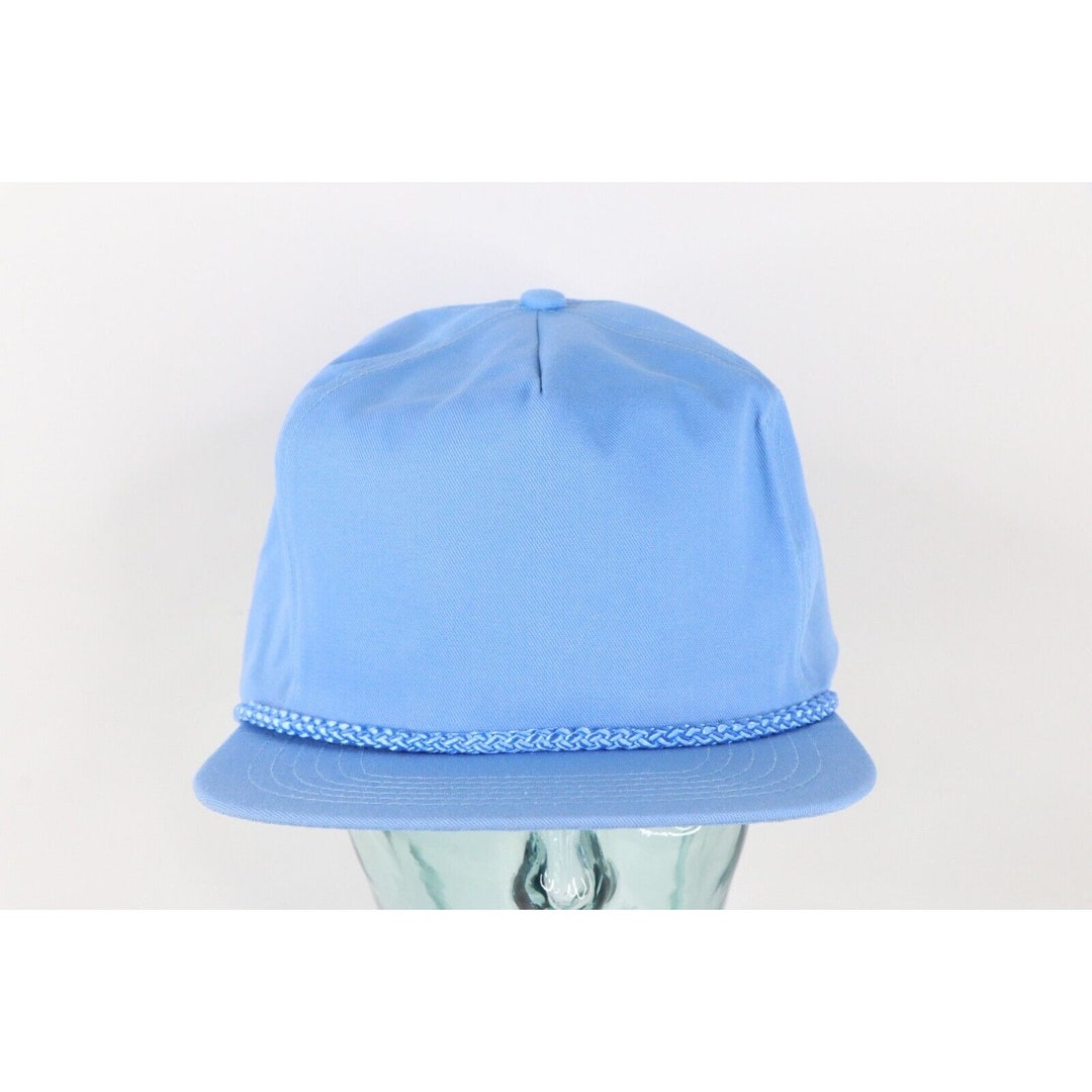 NOS Vintage 90s Streetwear Blank Roped Leather Strapback Hat Cap ...
