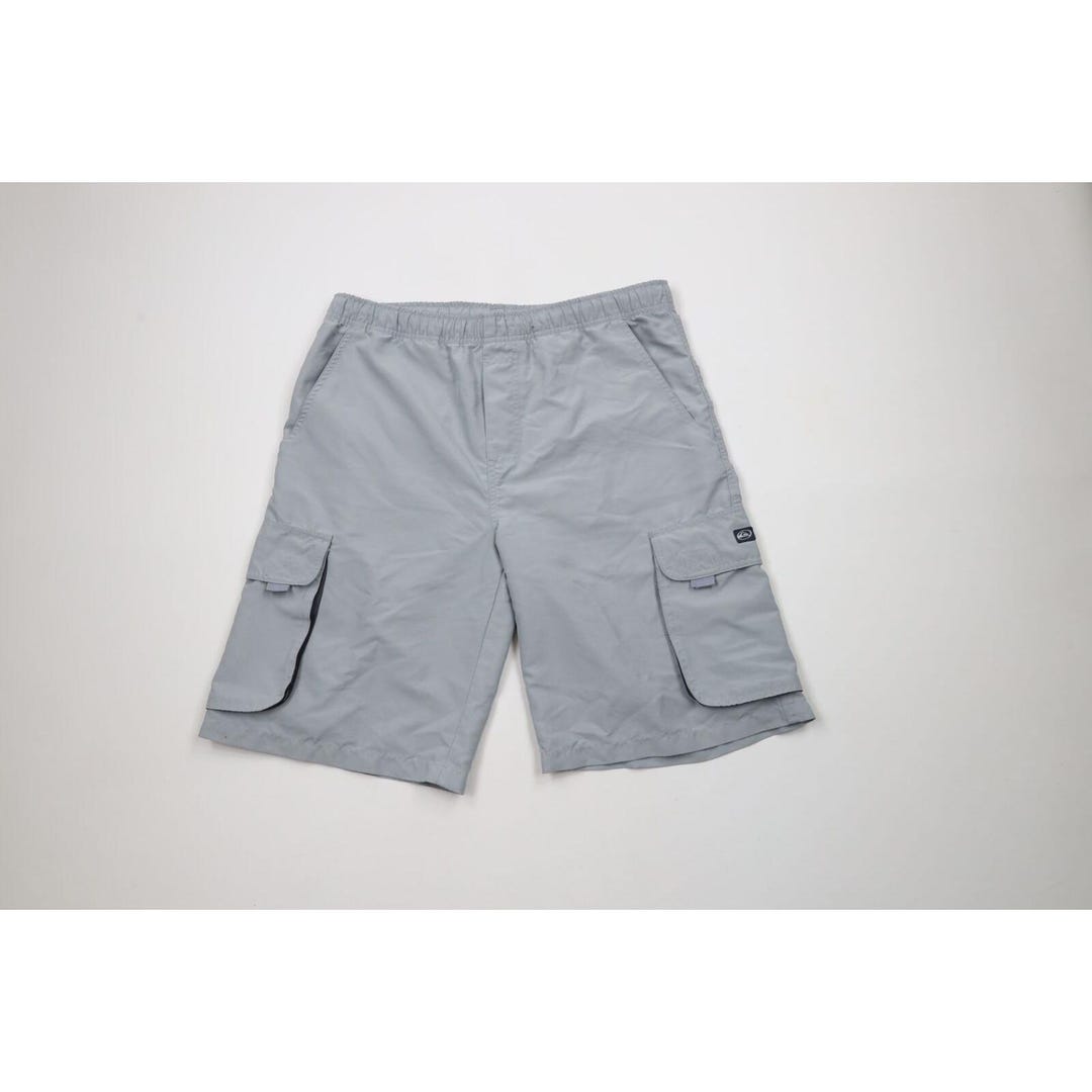 90s Y2K Quiksilver Surfing Mens Size Small Distressed Cargo Shorts Gray ...
