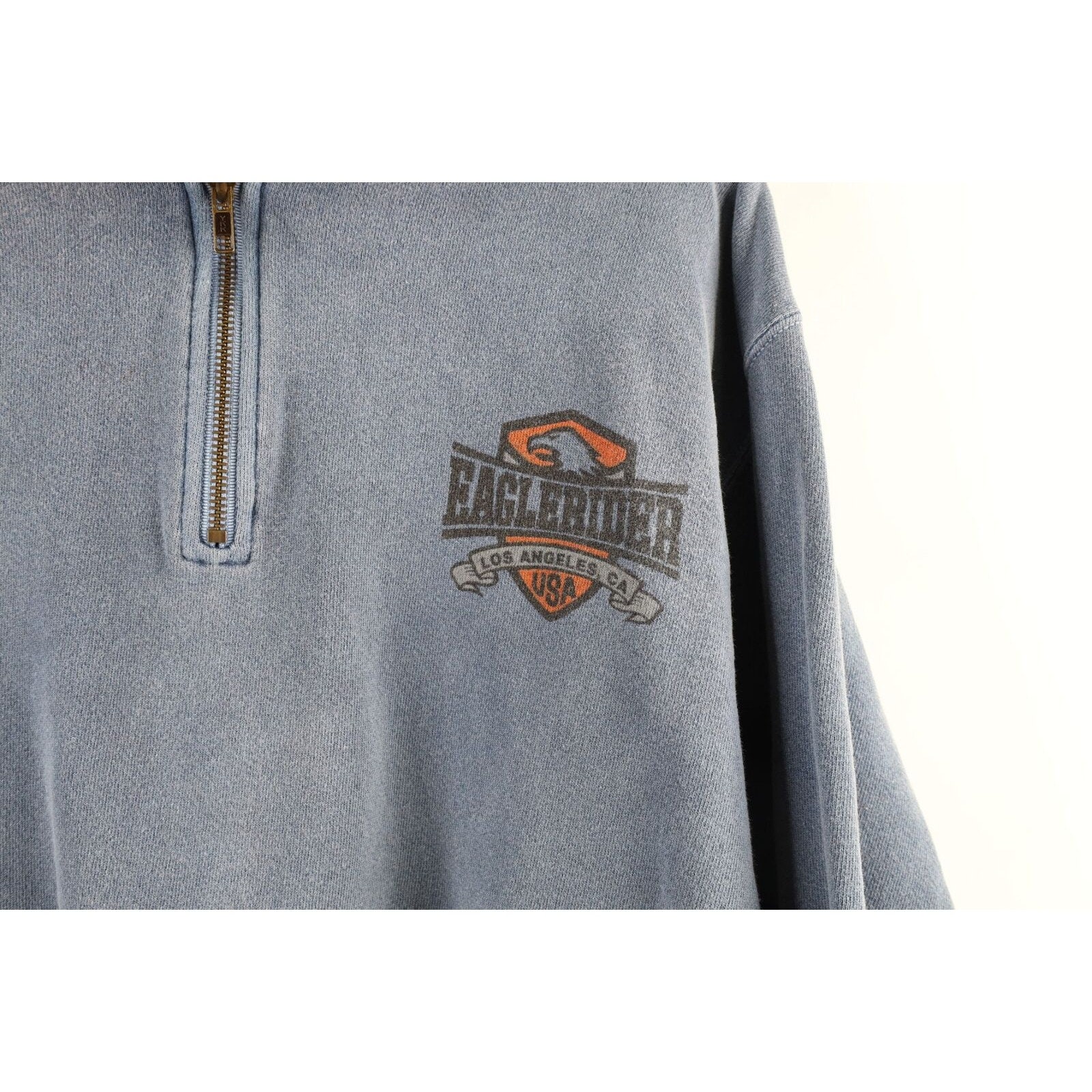 90s Mens M Faded Eaglerider Los Angeles Motorcycle Half Zip - Etsy