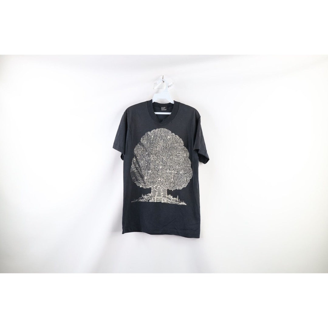 90s Mens Medium Distressed Family Tree of Rock N Roll T-shirt Black USA ...