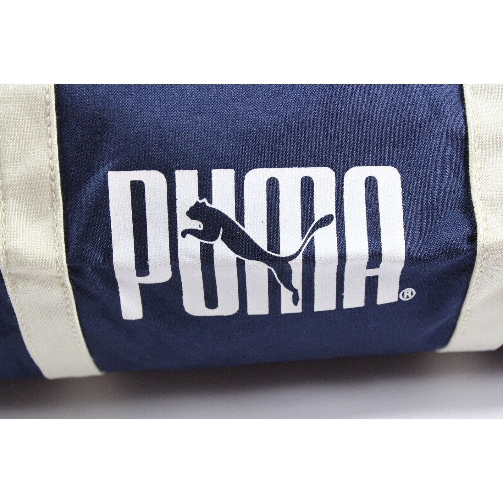NOS Vintage 90s Puma Spell Out Duffle Duffel Bag Handled Gym Bag Navy ...