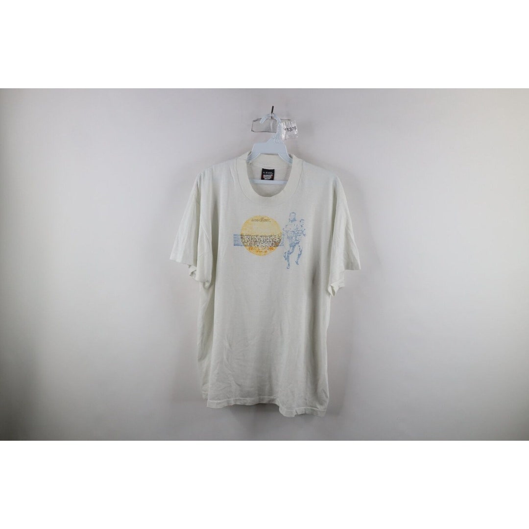 80s Mens XL Distressed Runners Classic 10K Road Race T-shirt White USA ...