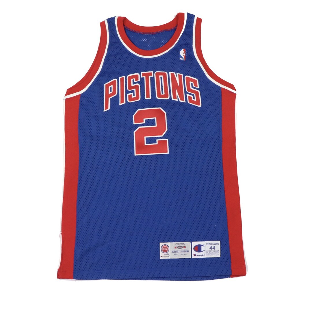 90s Champion Detroit Pistons Stacey Augmon Basketball Jersey Gamer Blue ...