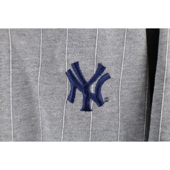 90s Mens Medium Pinstriped New York Yankees Baseball … - Gem