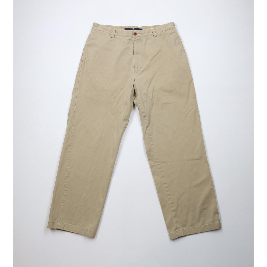 90s Y2K Nautica Mens 36x30 Faded Heavy Wide Leg Chino Pants Beige ...