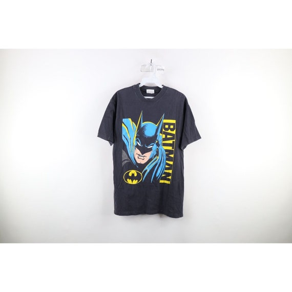 90s DC Comics Mens Large Faded Spell Out Batman Short… - Gem