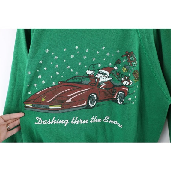 80s Mens Large Faded Christmas Santa Claus Convertibl… - Gem