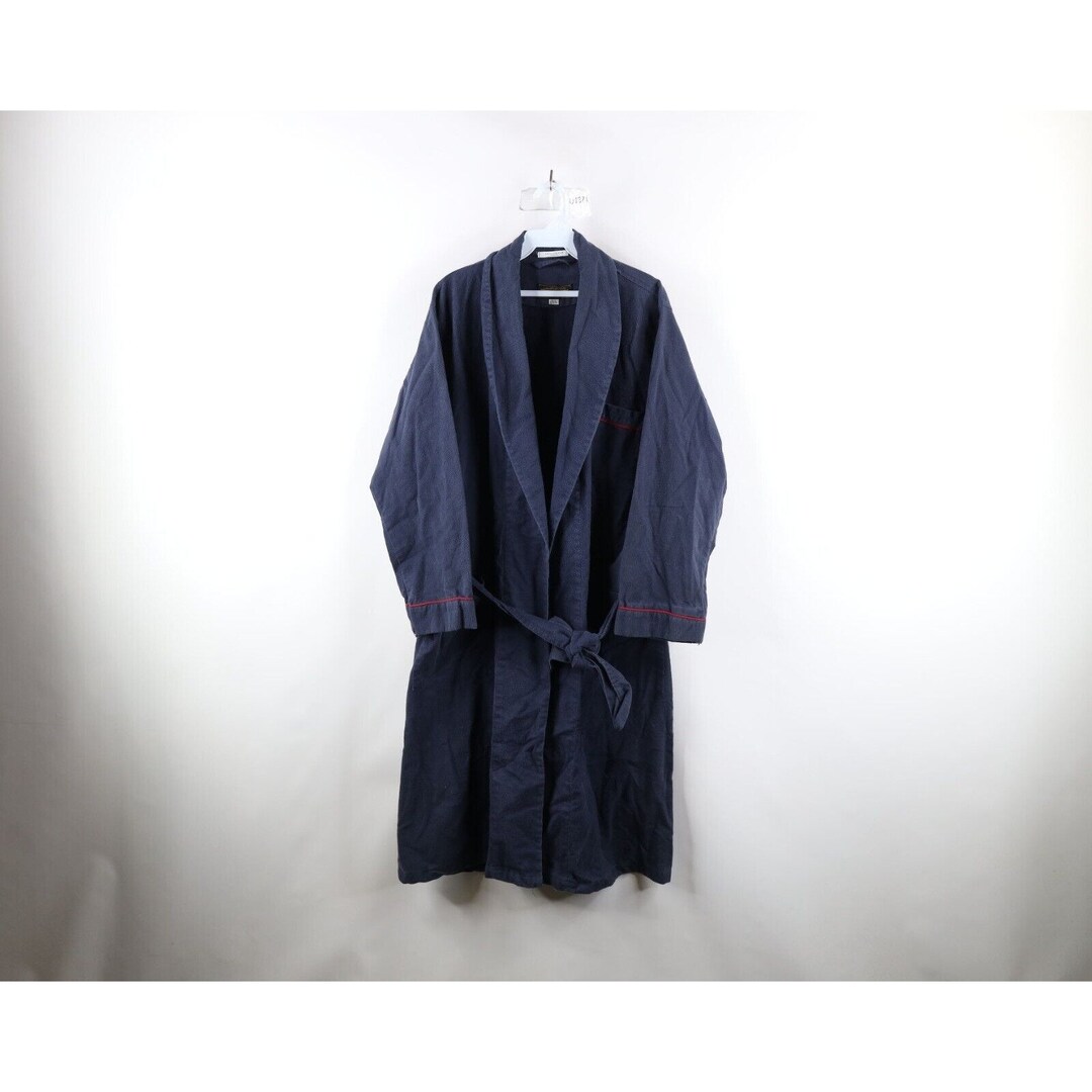 90s Eddie Bauer Mens Medium Distressed Chamois Cloth Belted Bath Robe ...