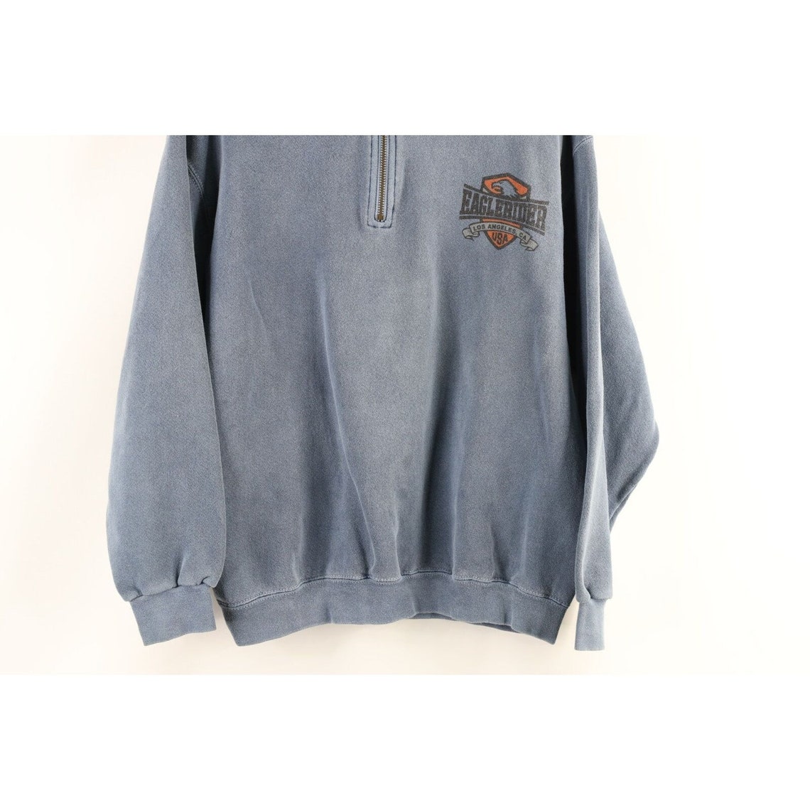 90s Mens M Faded Eaglerider Los Angeles Motorcycle Half Zip - Etsy