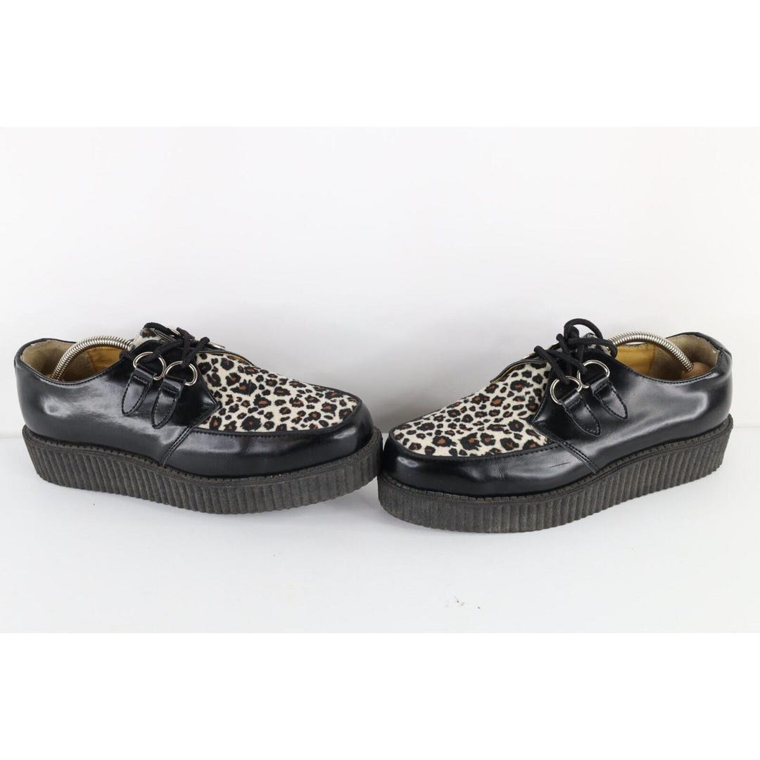 90s Goth Punk Rock Mens 10 Cheetah Chunky Leather Platform Creepers ...