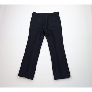 90s Wrangler Mens 33x30 Knit Wide Leg Bootcut Western Chino Pants Navy ...