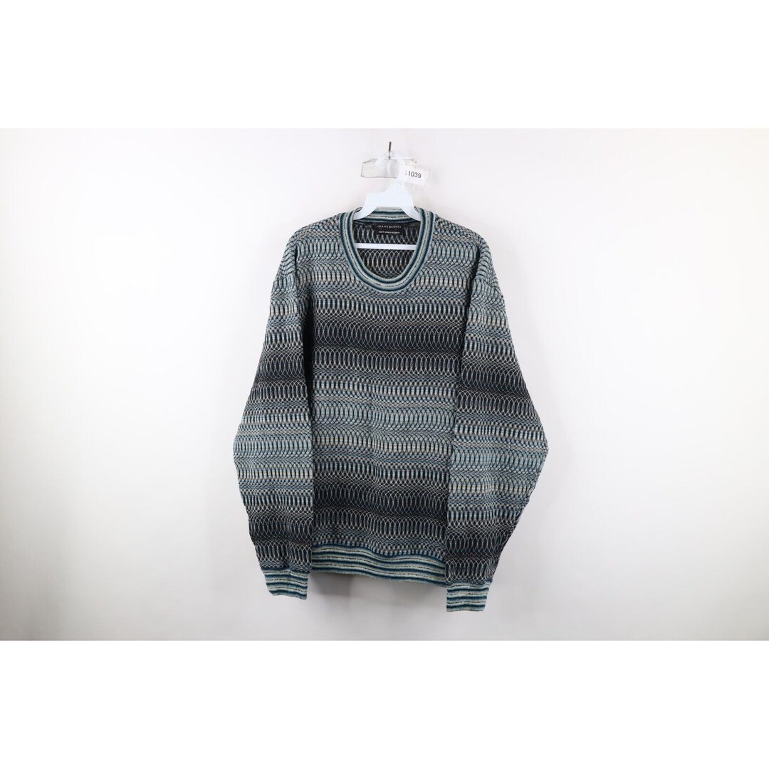 90s Coogi Style Mens XL Ed Bassmaster Trippy Wool Blend Knit Sweater ...