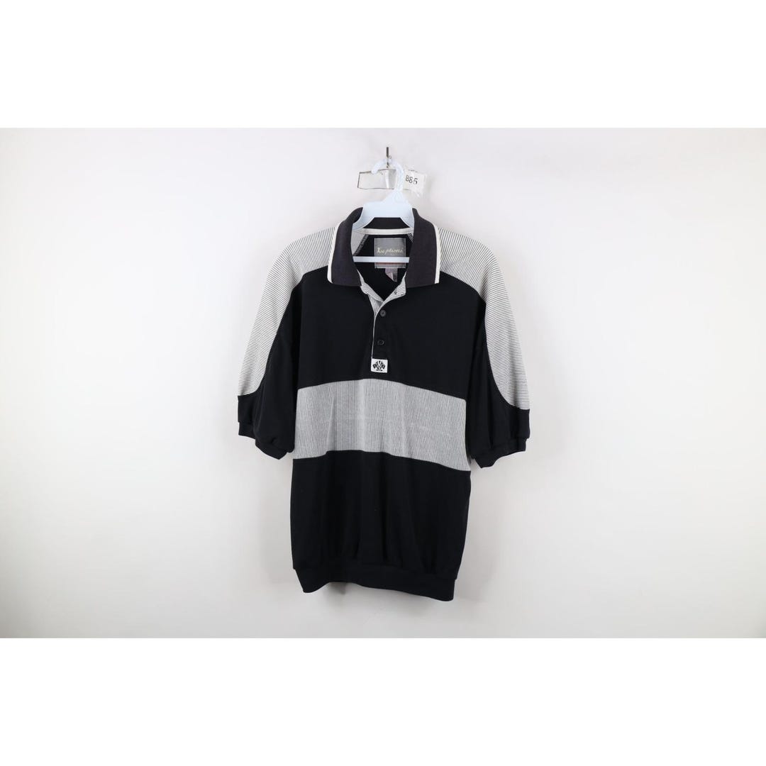 90s Streetwear Mens Large Striped Color Block Pullover Polo Shirt Mafia ...