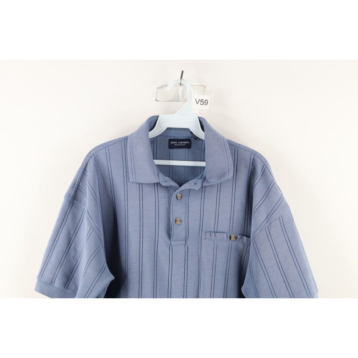 90s Streetwear Mens Large Faded Striped Collared Pullover Polo Shirt ...