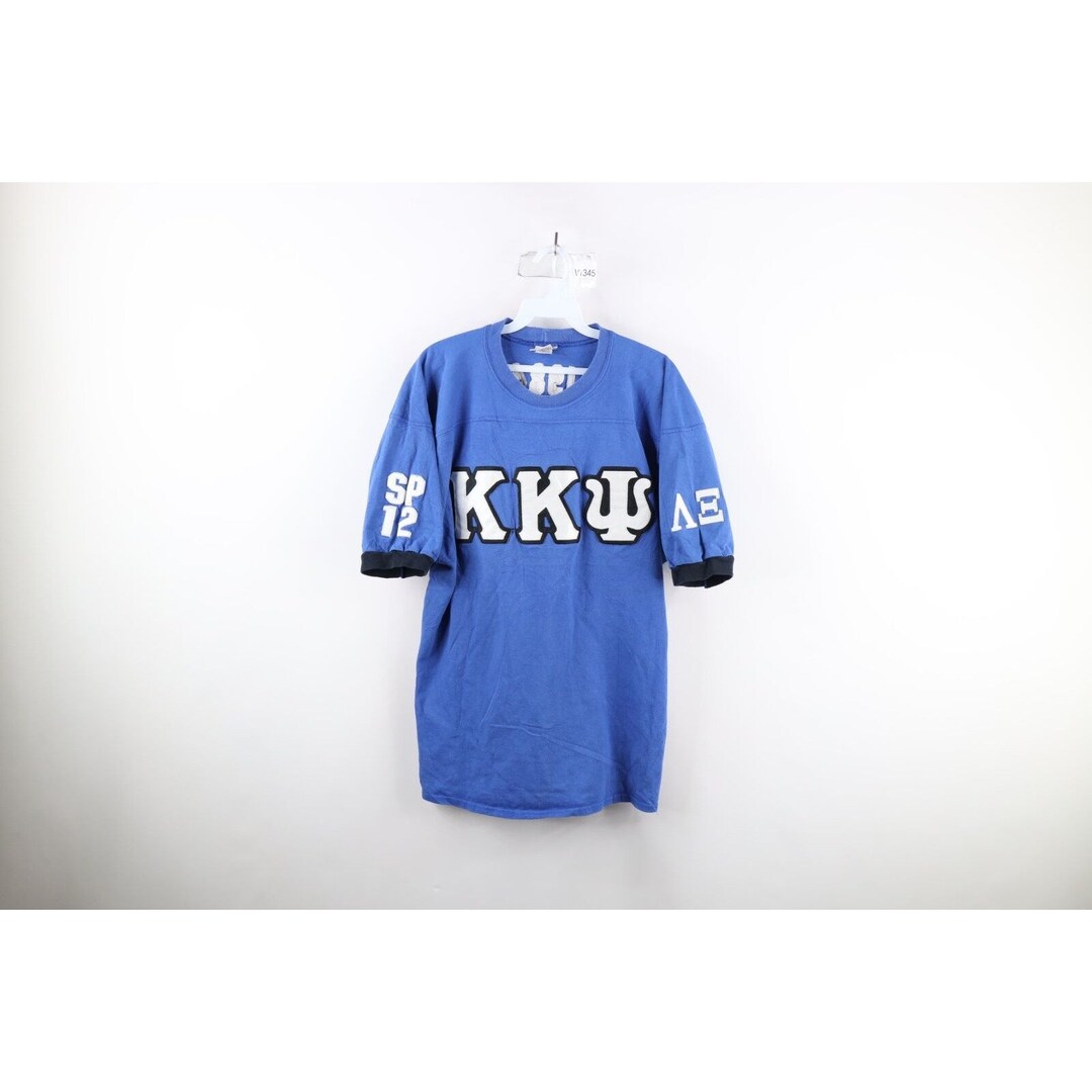 80s Mens Large Faded Kappa Kappa Psi Fraternity Football Jersey T-shirt ...