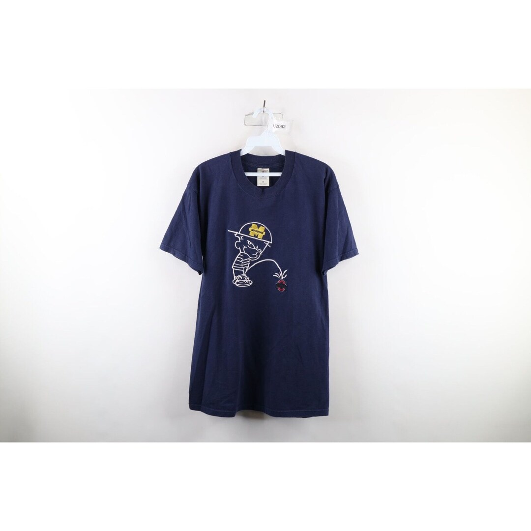 90s Mens Large Faded Pissed off Calvin University of Michigan Ohio ...