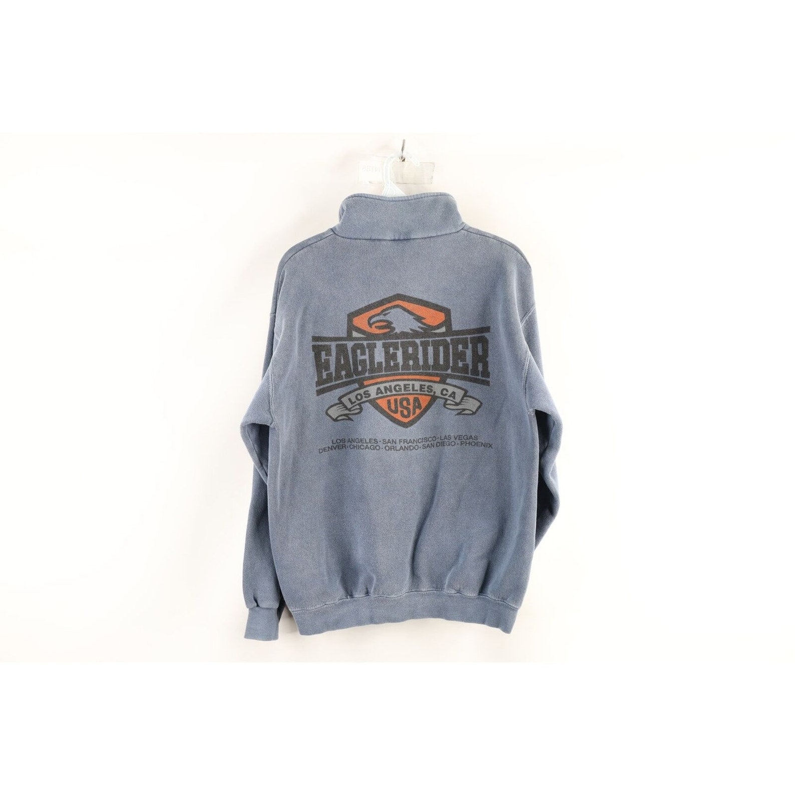 90s Mens M Faded Eaglerider Los Angeles Motorcycle Half Zip - Etsy