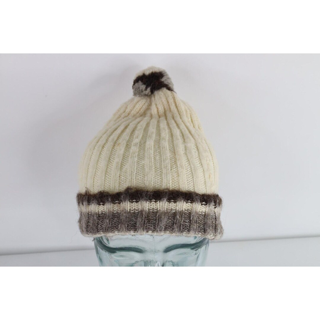 70s Mid Century Modern MCM Iceland Handmade Wool Knit Pom Beanie Hat ...