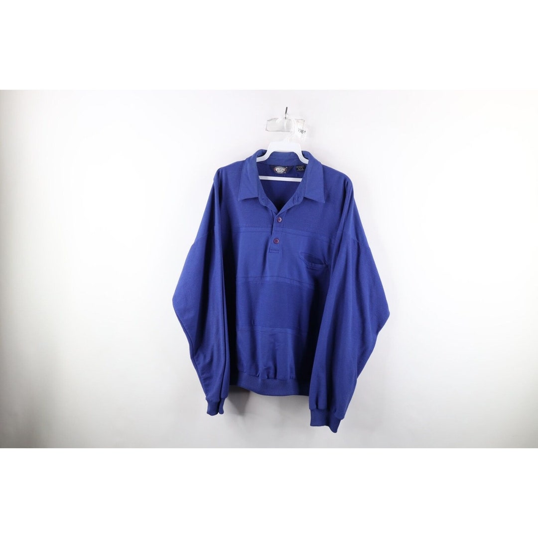 90s Streetwear Mens Large Faded Panel Block Collared Pullover Polo ...