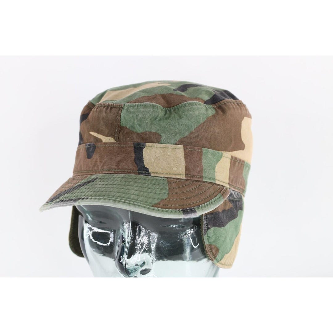 80s Propper International Military Issue Woodland Camouflage Hat Cap 7 ...